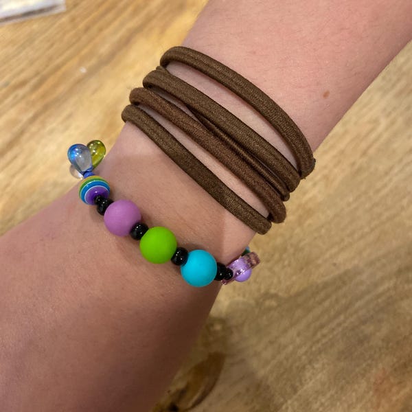 Beaded Fidget Sensory Bracelet for Anxiety Relief/adhd Autism. Rainbow ...