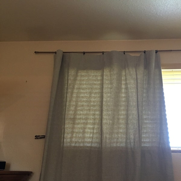 Natural Linen Curtains in Scandinavian Style, Organic Rustic Window ...