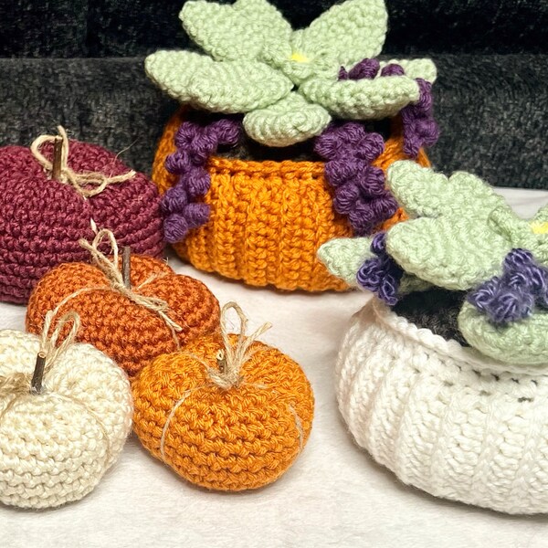 Rustic Pumpkin Trio Crochet Pattern - Etsy