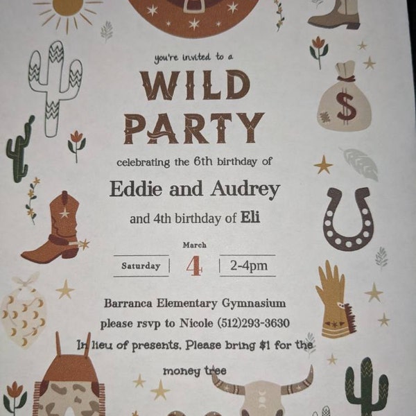 Wild West Birthday Invitation, Instant Download, Cowboybirthday Party ...