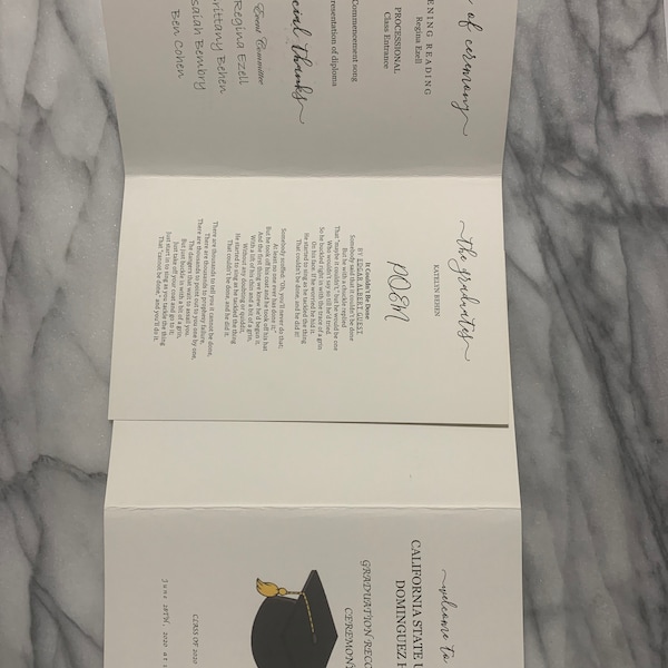 Graduation Program Template, Printable Pamphlet, Editable Word Doc ...