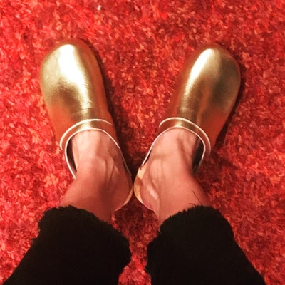 Patent Leather Clogs Gold - Etsy