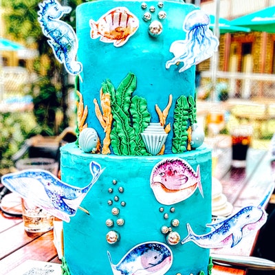 Under the Sea Centerpieces Baby Shower Ocean Animals Fishing Pool Decor ...