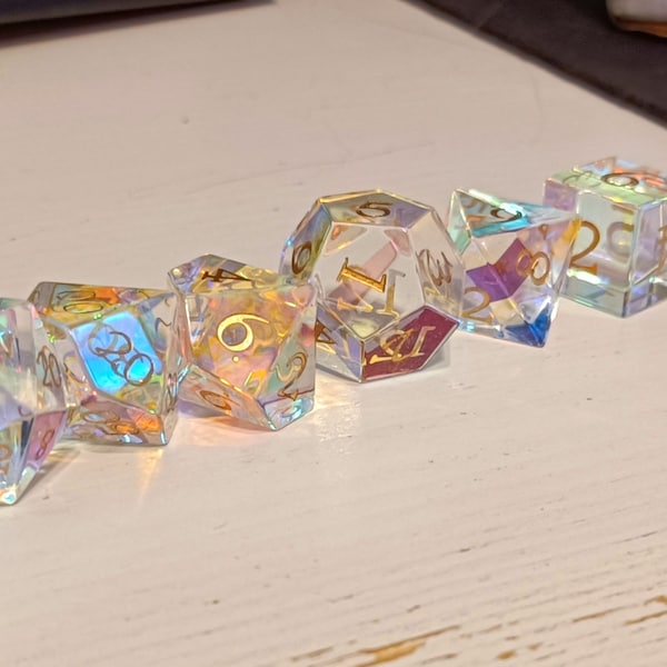 Prismatic Glass Dice Set - Etsy