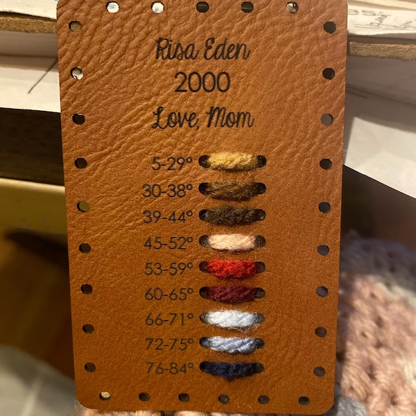 Personalized Faux Leather Temperature Blanket Color Palette Label - Etsy