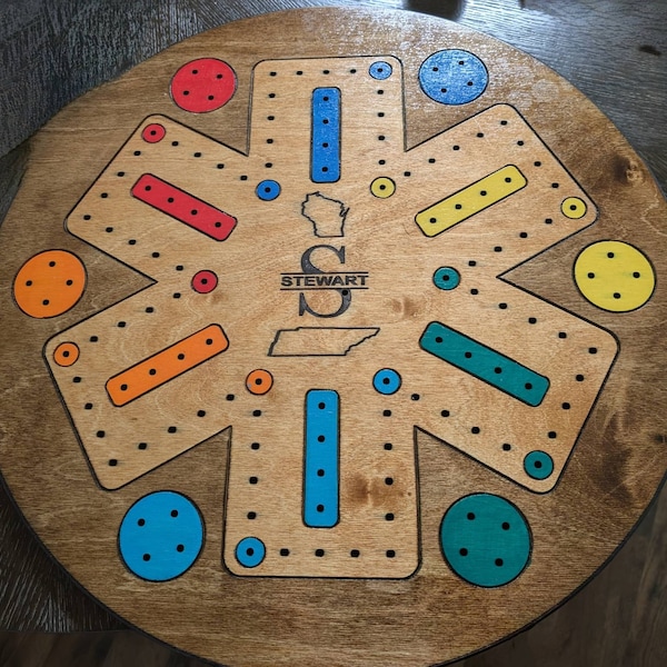 Wooden Carbles Board Game With Dice and Marbles, Free Personalization ...