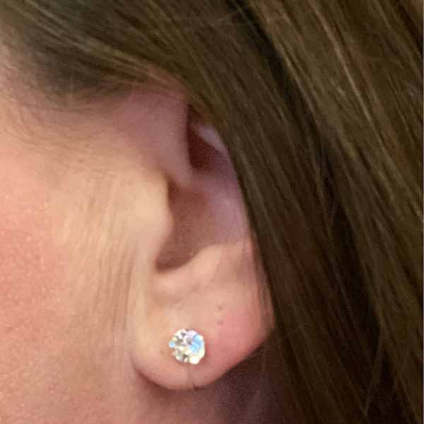 Invisible Clip on Earrings, Swarovski Crystal Clip on Stud Earrings ...