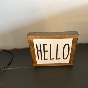 Hello Sign Small Wood Sign Rustic Style Farmhouse Home - Etsy