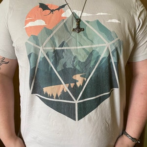 A D20 Scene Shirt Dnd Gift Dungeons and Dragons Present Rpg Dice D20 - Etsy