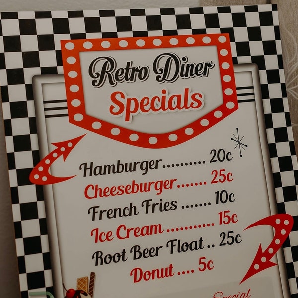 50s Sock Hop Party Sign, Instant Download, Printable 50s Diner Menu ...