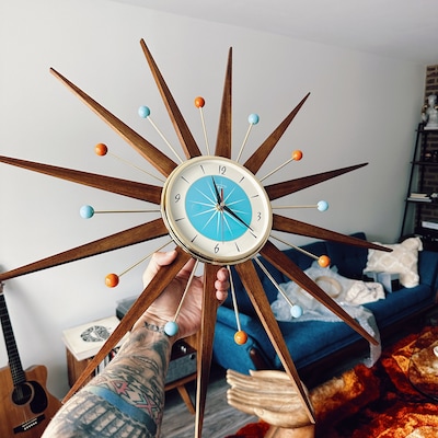 27 Inch Hand Made Mid Century Style Starburst Clock by Royale - Etsy