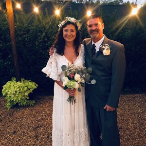 Bohemian Hippie Vow Renewal Dress, Vintage Inspired Lace Maxi Dress ...