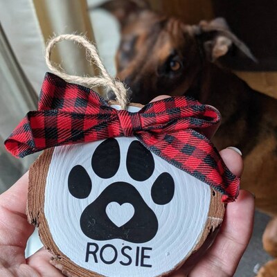 Paw Print Ornaments, Paw Print Dog Ornament, Christmas Gift ...