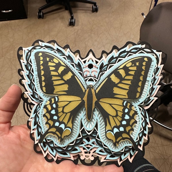 3D Swallowtail Butterfly Papercut Template SVG, PDF, JPG Dxf, Layered ...