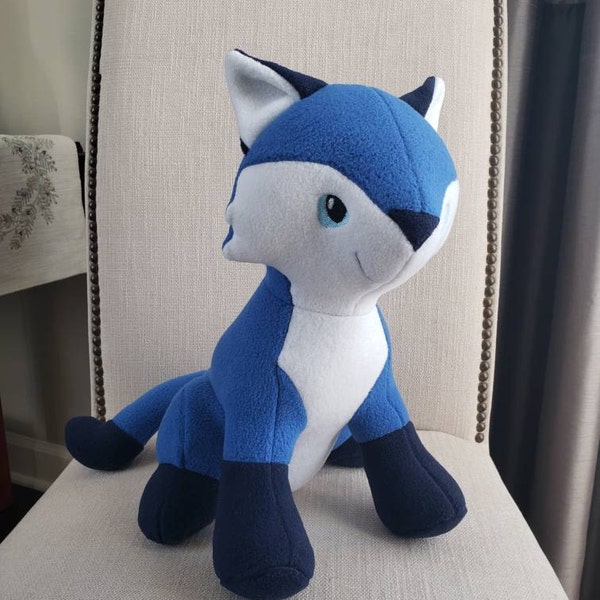 Blue Plush Fox Toy - Etsy