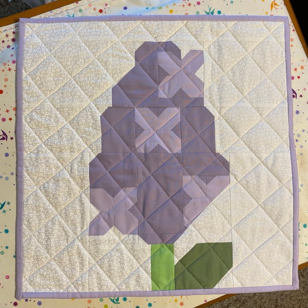 Lilac Spring Flower Quilt Block PDF Pattern - Includes Instructions for ...