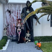 LADY DEATH Halloween Costume for Women, Adult Full Body Skeleton ...