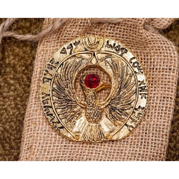 Indiana Jones, Staff of RA Headpiece, Antique Gold, Solid Metal, Red ...