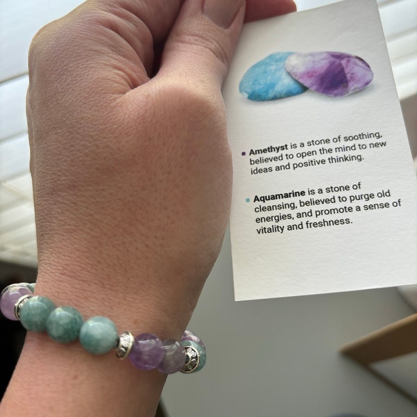 Amethyst & Aquamarine 'cleansing' Bracelet - Etsy