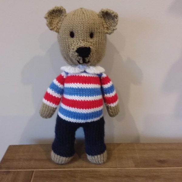 Pdf Knitting Pattern Download, Bertie Bear Toy by Angela Turner - Etsy UK