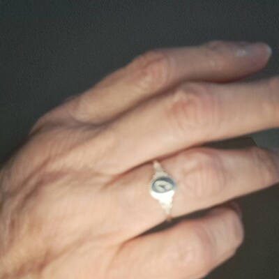 18K Gold Personalized Signet Ring, Birth Flower Ring, Initial Ring ...