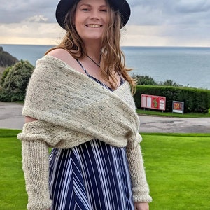 KNITTING PATTERN Snowfall Sweater Scarf, Scarf With Sleeves, Sneed ...