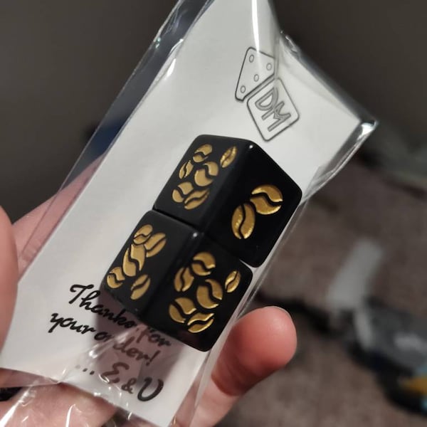 Coffee Dice / Set of 2 / D6 - Cup, Caffine, Coffee Bean - Etsy