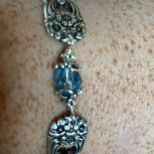 Spoon Bracelet, Spoon Jewelry, Amethyst Swarovski Crystals, "eternally ...