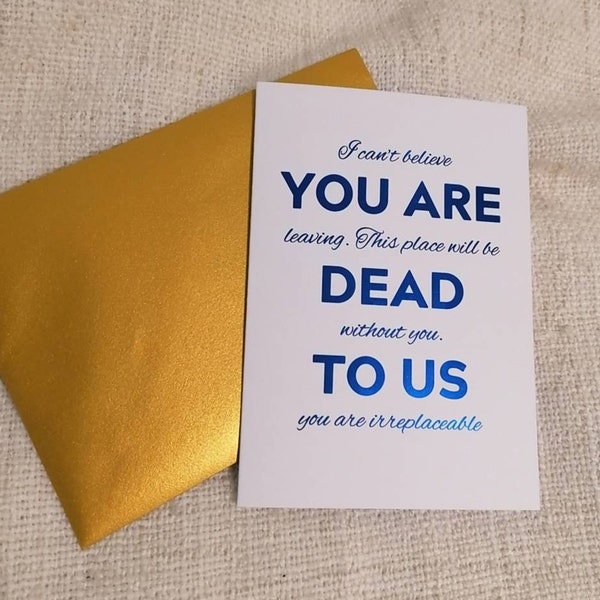Printable Leaving Card - Pack of 3 Colours. Instant DIGITAL Download ...