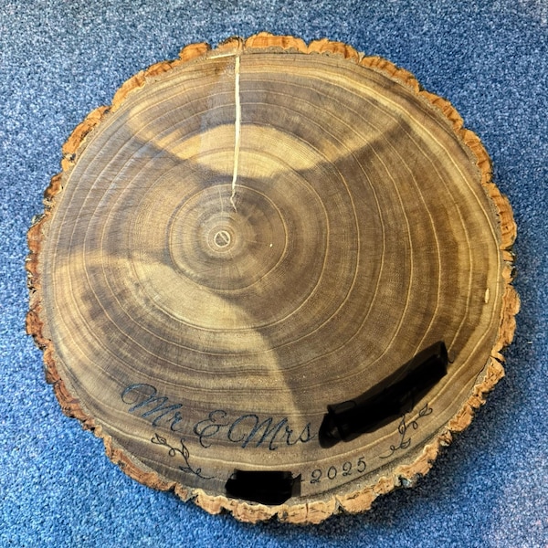 Wooden Cake Board Log Slice Wedding Cake Stand Rustic Cakestand ...