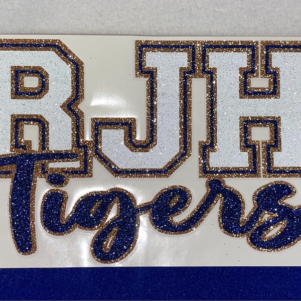 Custom Glitter School Pride Stickers & Magnets - Cursive Name Sports ...