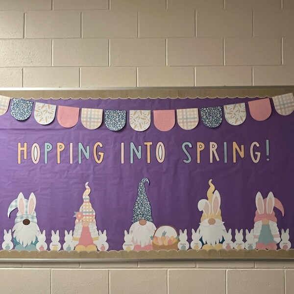 Happy Easter Gnomies- Easter Bulletin Board Kit - Etsy