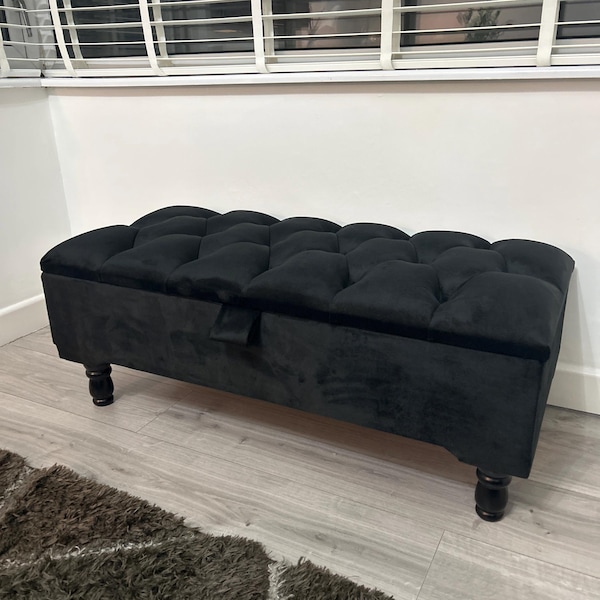 Premium Footstool, Pouffe Table, Handmade Ottoman Bench, Chesterfield ...