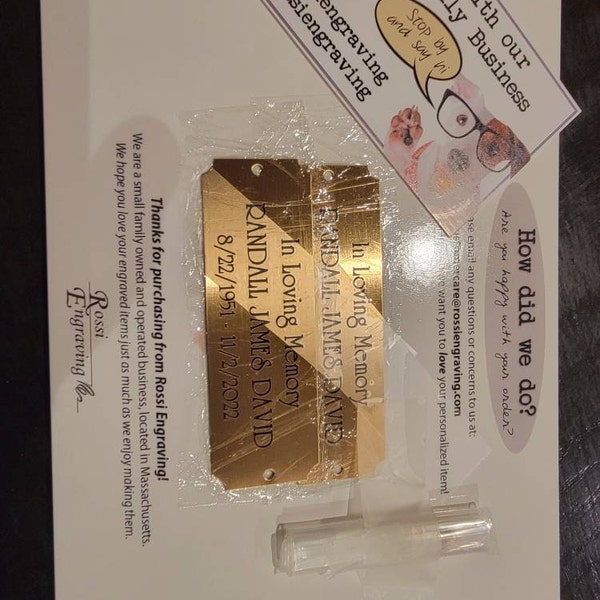 Custom Engraved Solid Brass Plate Picture Frame Art Label Name Tag 3" X ...