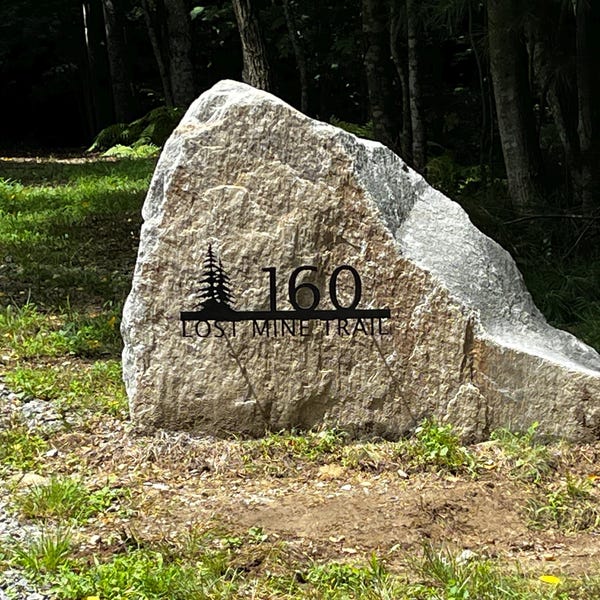 Custom Metal Home House Address Sign With Tree for Rock or Wall - Etsy