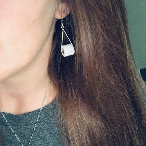Toilet Paper Earrings,real Toilet Paper,weird Earrings,crazy Earrings ...