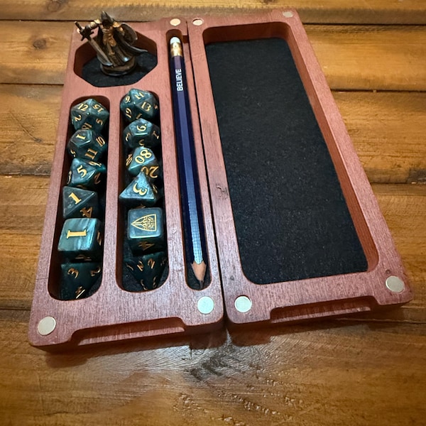 Personalized Wooden Dnd Dice Box With Tray, Role Play Game Dice Box ...