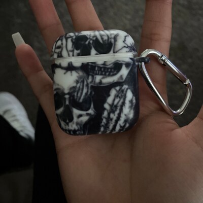 Airpods Case 1st / 2nd Gen Cute Skull Emo Print Pattern - Etsy