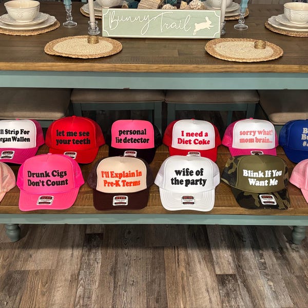 Spring Break Custom Puff Print Trucker Hat, Girls Vacation Custom Hat ...