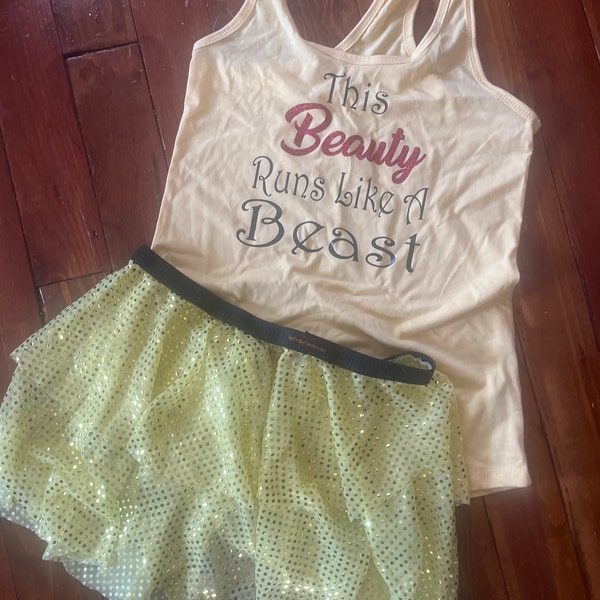 Belle Running Costume, Beauty and the Beast Costume, Fairy Tale Shirt ...