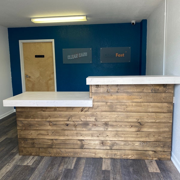 Lavonne Rustic Barnwood Style Reception Desk - Etsy