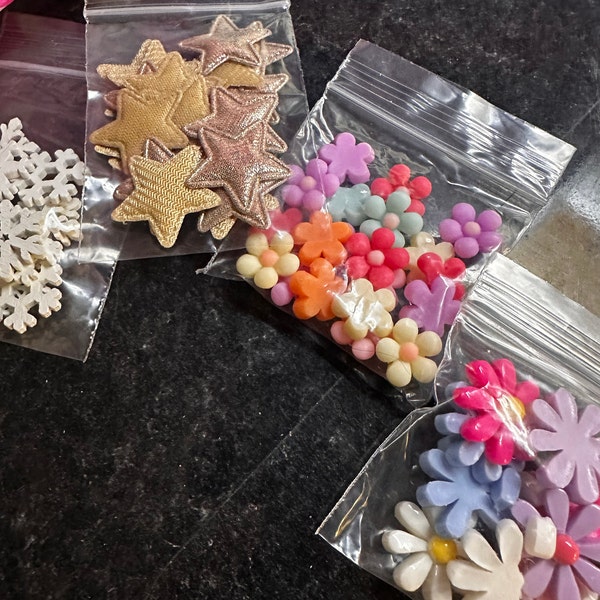 Pastel Flower Cabochons, 12mm Resin Flower Embellishments, Resin Flat ...