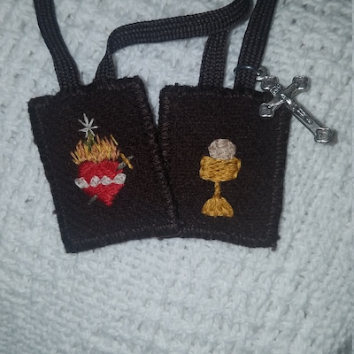 Custom 100% Brown Wool Catholic Scapular, Brown Scapular, Catholic ...