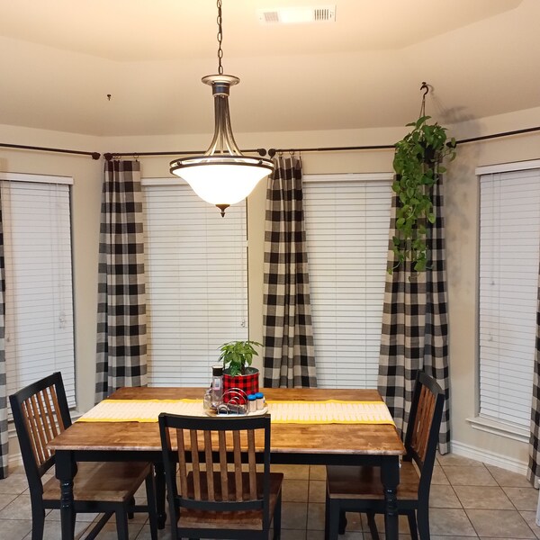 Black Tan Buffalo Check Curtains - Black Buffalo Plaid - Black Gingham ...