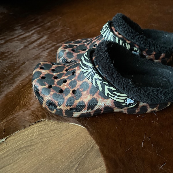 Insoles for Crocs Clogs Replacement White Black Fur Insert Lining Shoe ...