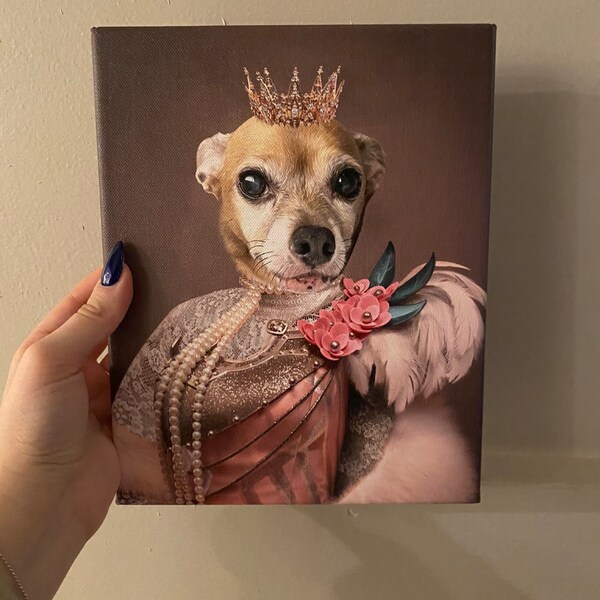 Custom Pet Portraits | Queen Pet Portrait | Female Animal Portrait ...