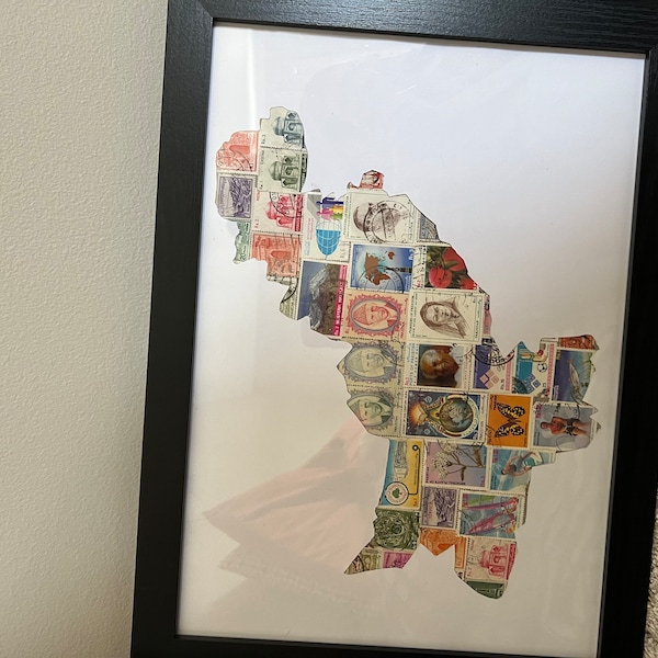 India Postage Stamp Collage Art - Etsy