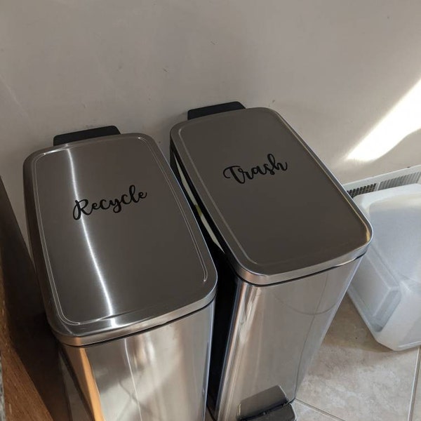 Trash and Recycle Set Decals Kitchen Decals Trash Can Decal Recycling ...