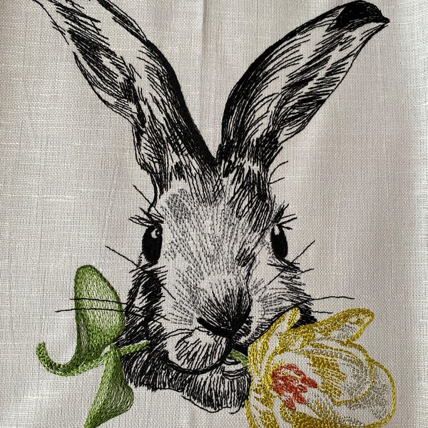 Spring Rabbit Machine Embroidery Design - Etsy