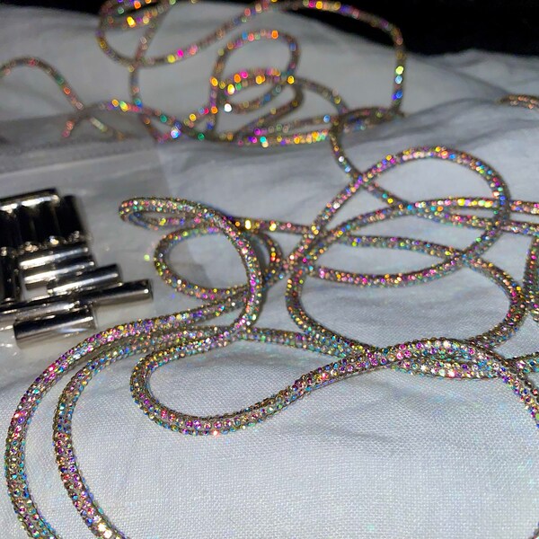 3MM Rhinestone String - Crystal Tube - Trim - DIY Crystal Shoe Lace ...